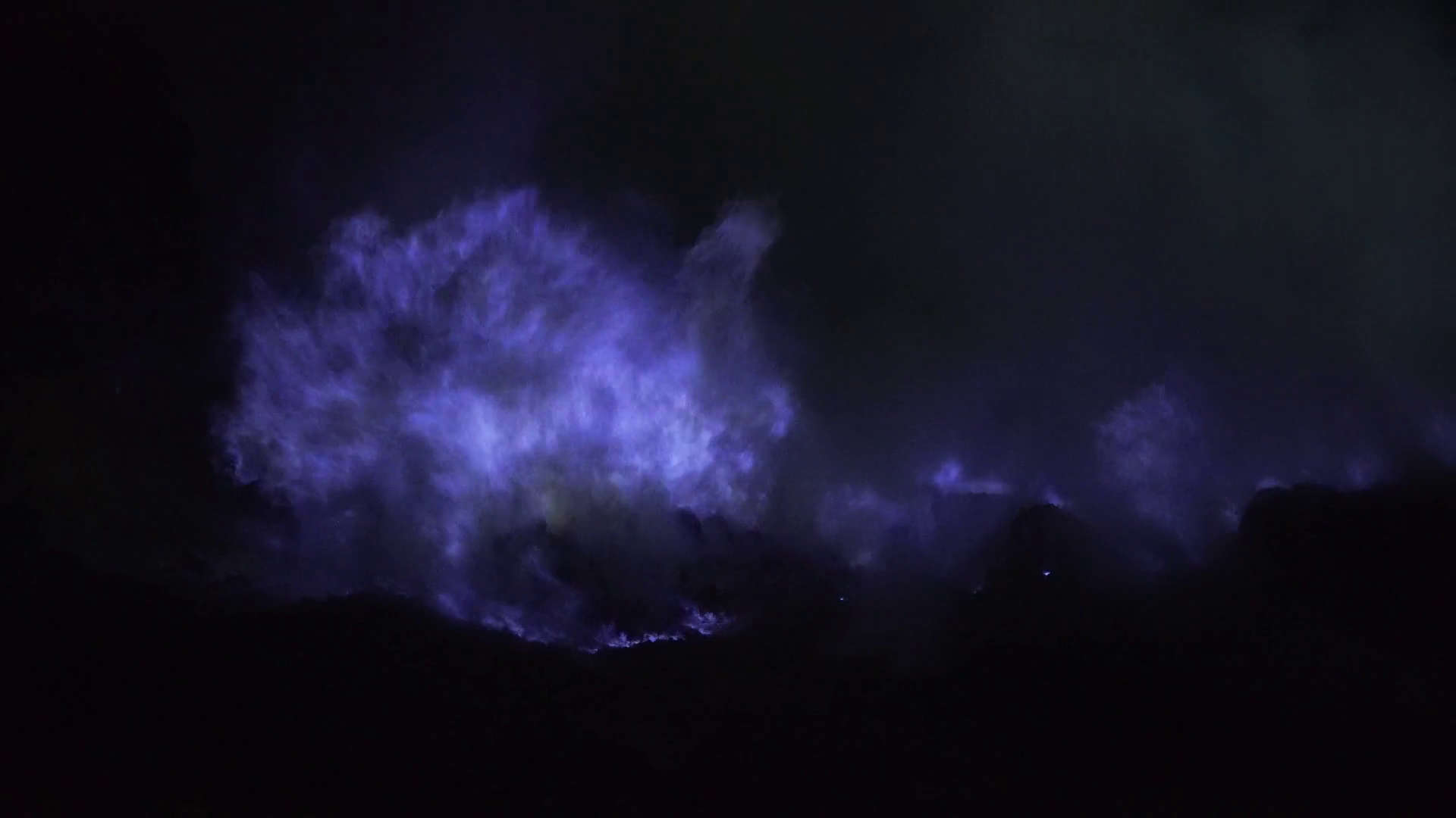 Blue Fire Of Burning Sulfur In Crater Of Stock Footage SBV-348512764 ...