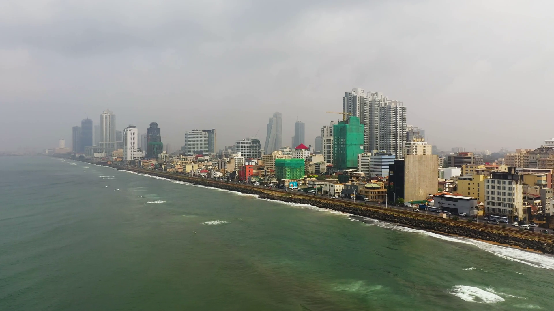 Aerial Drone Of Colombo City View From Ocean Stock Footage SBV ...