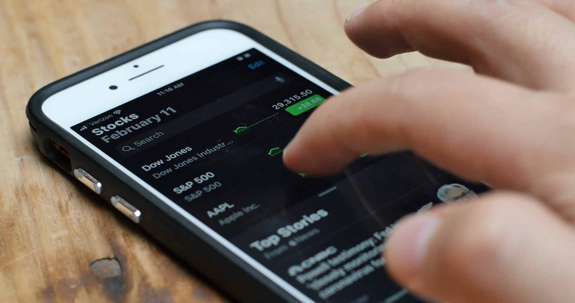 Checking Stock Prices Portfolio Growth On App Stock Footage SBV ...