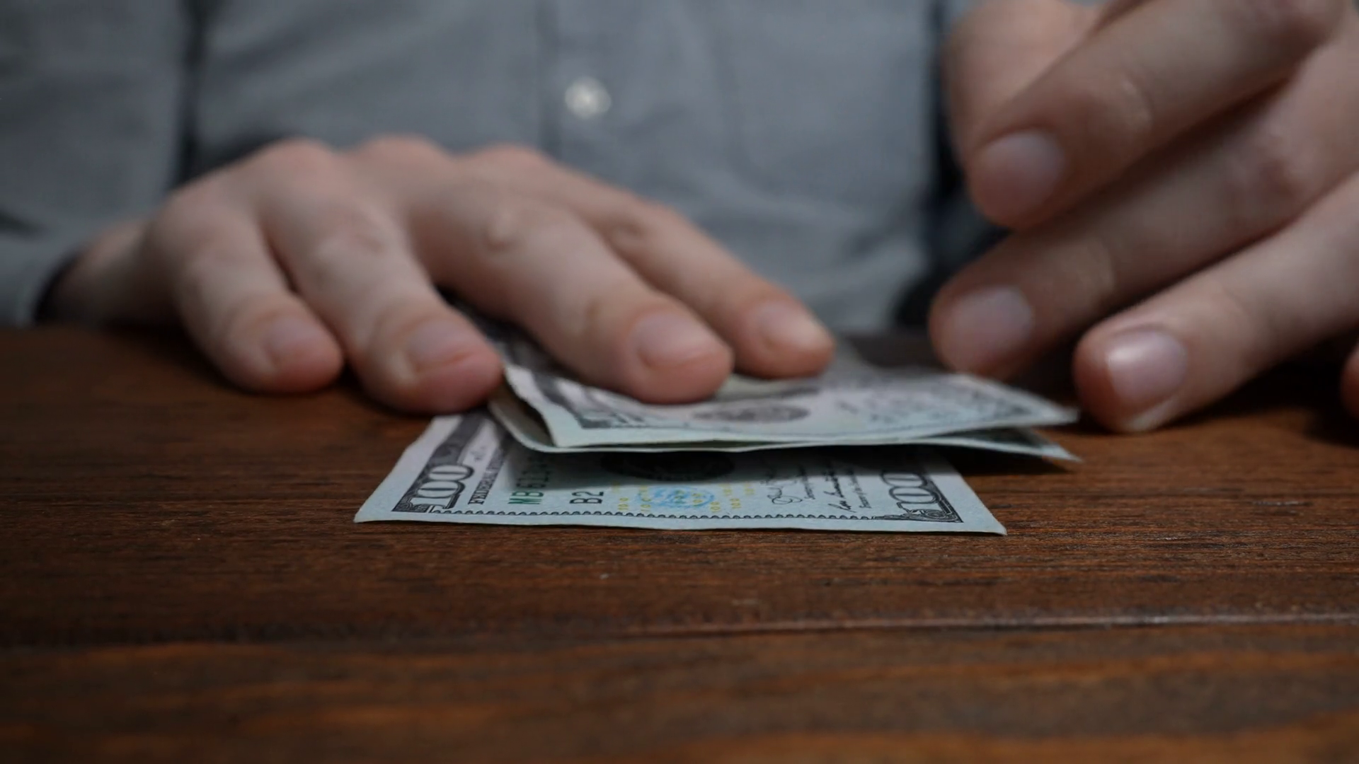 Thief Takes Money Stealing Hundred Dollar Stock Footage SBV-348575420 ...