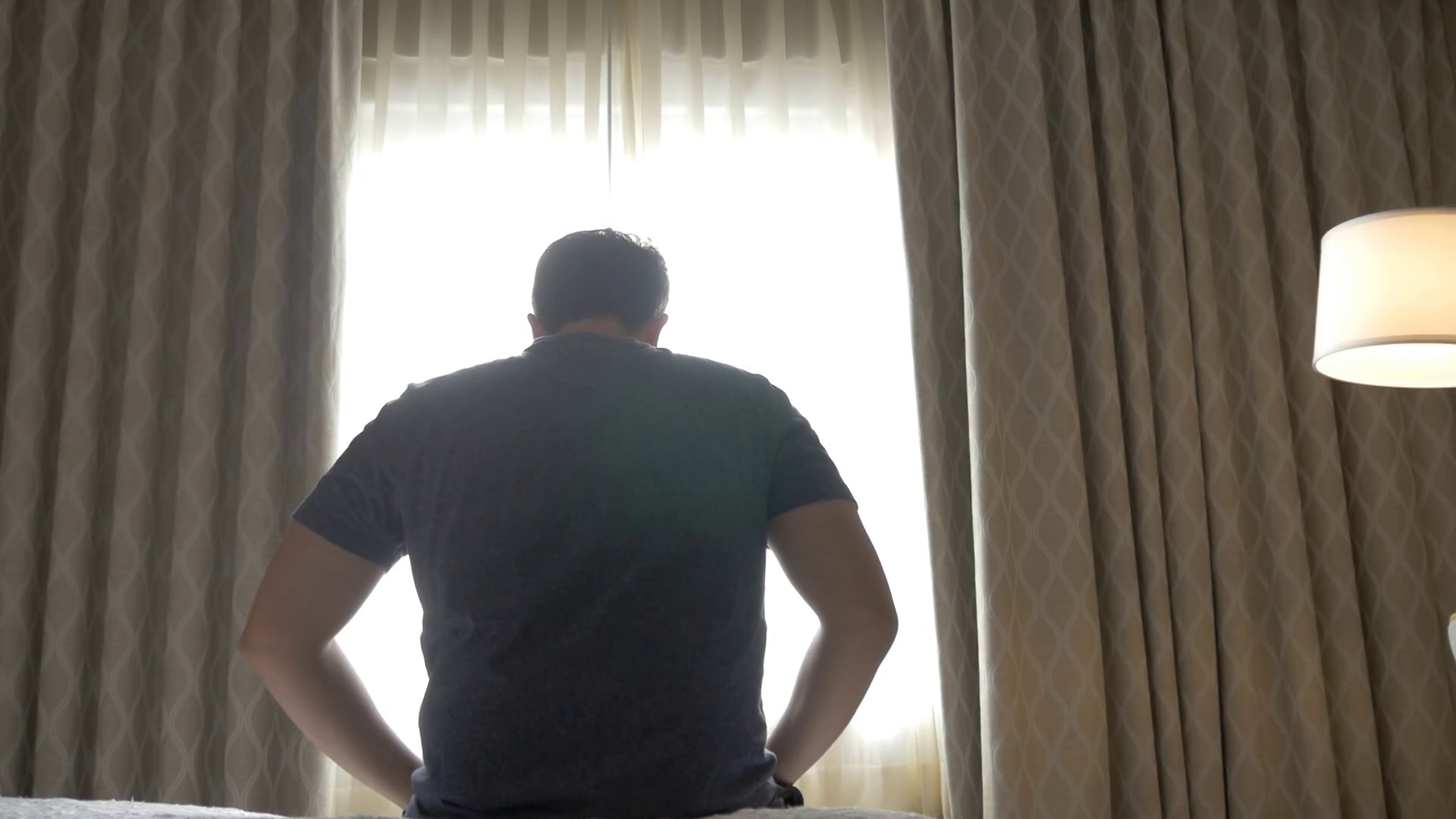 Sad Man Opens Window Mental Health Concept Stock Footage SBV-337779556 ...