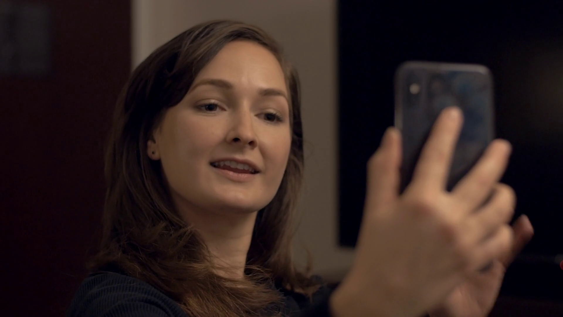 Woman Using Phone To Facetime Call Friend Stock Footage SBV-338102039 ...