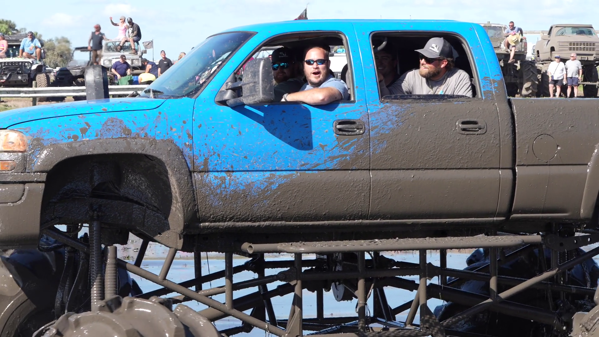 American Truck Mudding Large Group Of People Stock Footage SBV ...