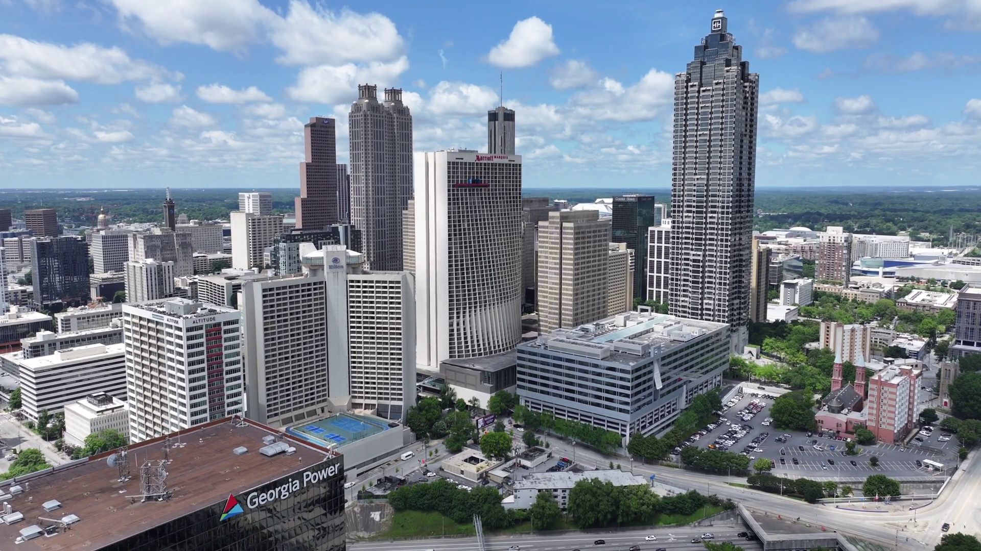 Atlanta Georgia Skyline Downtown Aerial View Stock Footage SBV ...