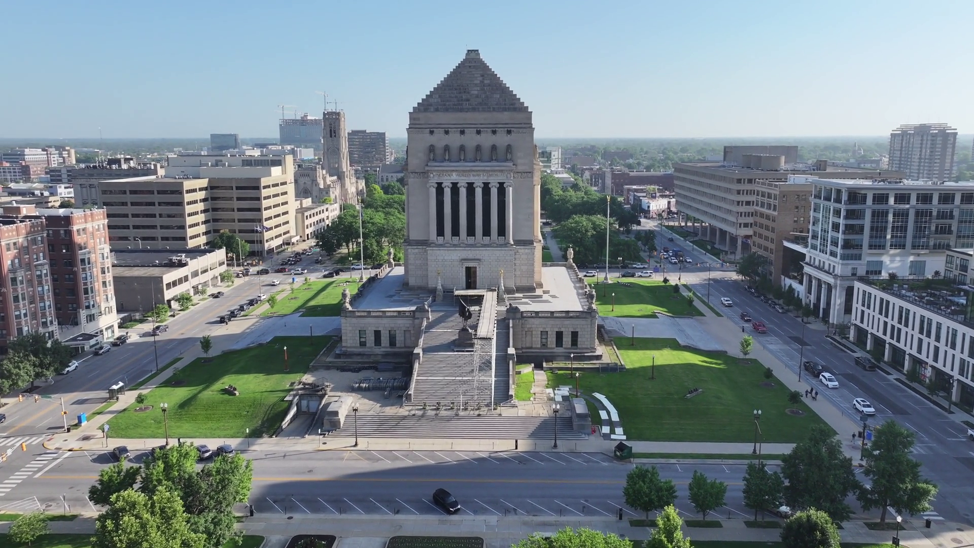Indianapolis Indiana Downtown Sunny Haze Stock Footage SBV-352470505 ...