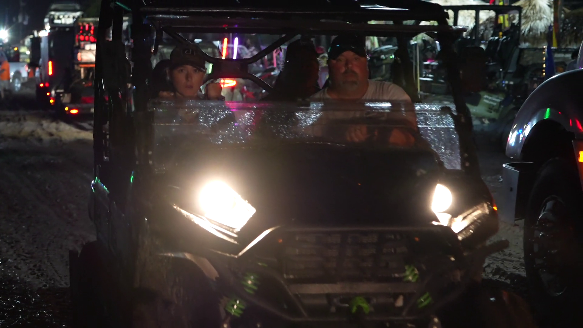Mud Trucks Party Lights Take Over Plant Stock Footage SBV-351820582 ...