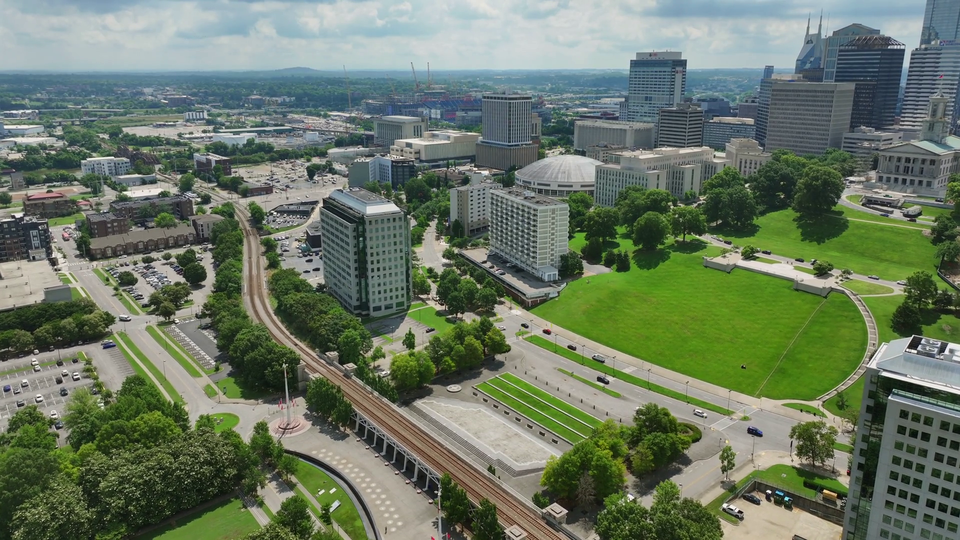 Nashville Downtown Tennessee Drone Downtown Stock Footage SBV-352357430 ...
