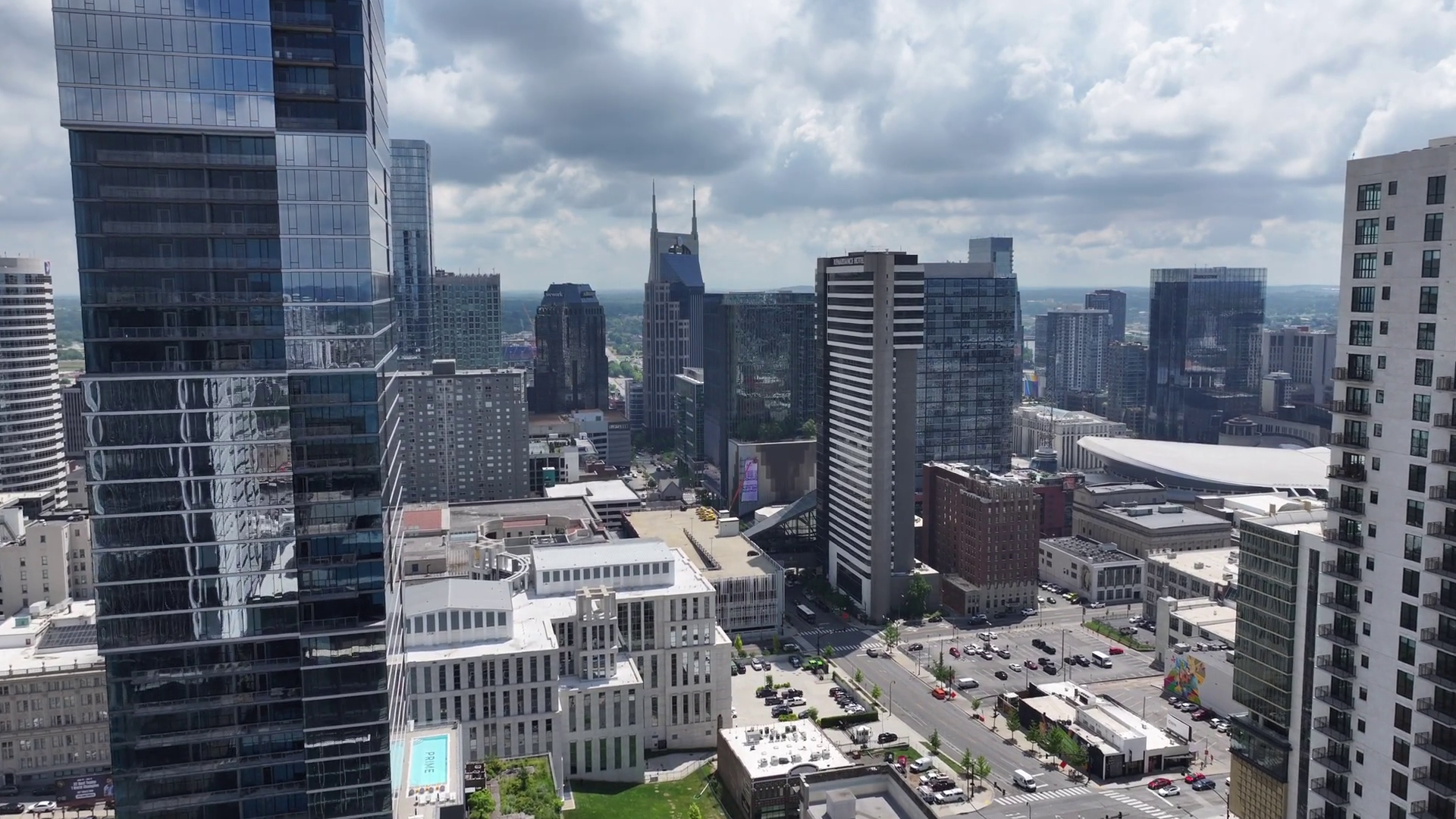 Nashville Downtown Tennessee Drone Downtown Stock Footage SBV-352358540 ...