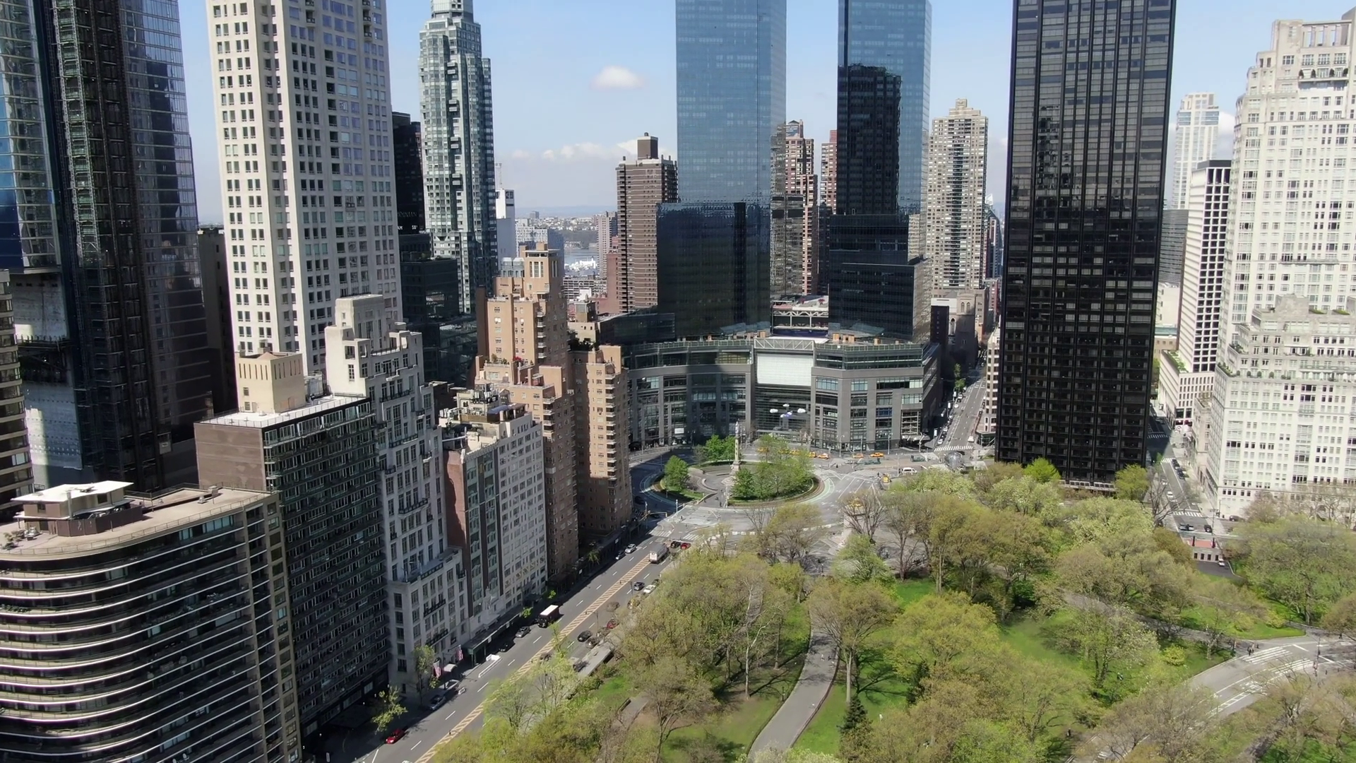 Nyc Pandemic Lockdown Columbus Circle 2020 Stock Footage SBV-351868899 ...