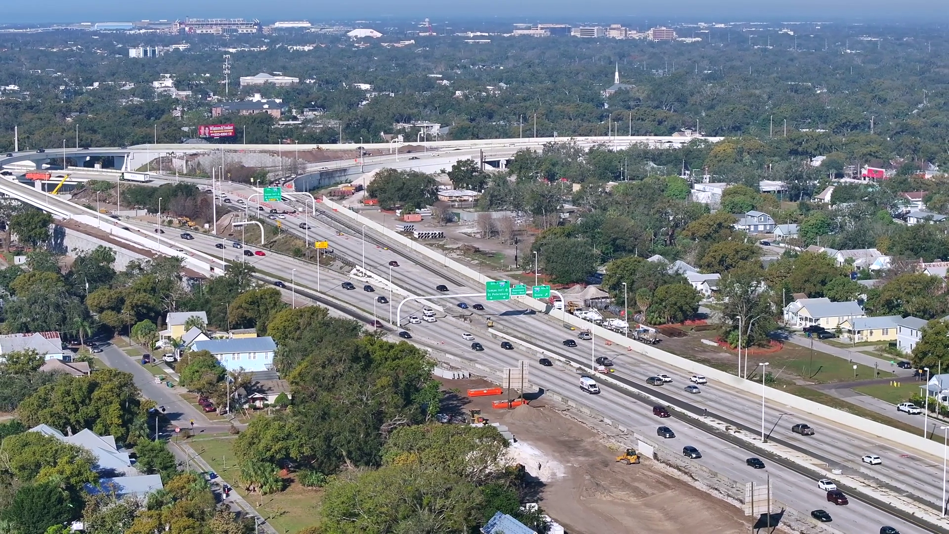 Tampa Highway Two Lanes Super Wide Aerial Stock Footage SBV-351802320 ...