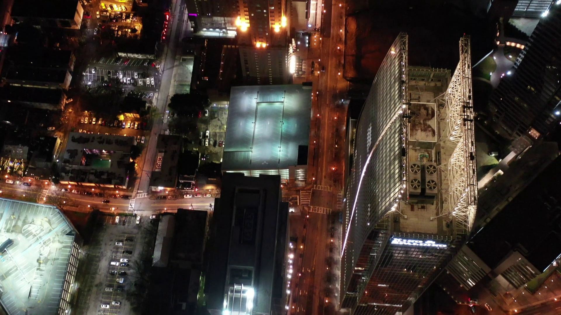Aerial of Downtown Atlanta, Georgia at Night Stock Video Footage ...