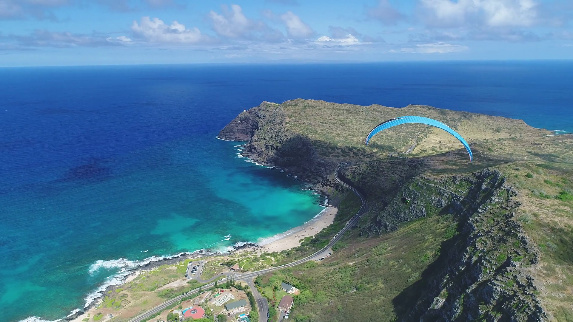 Aerial of Parachuter in Oahu, Hawaii Stock Video Footage 00:30 SBV ...