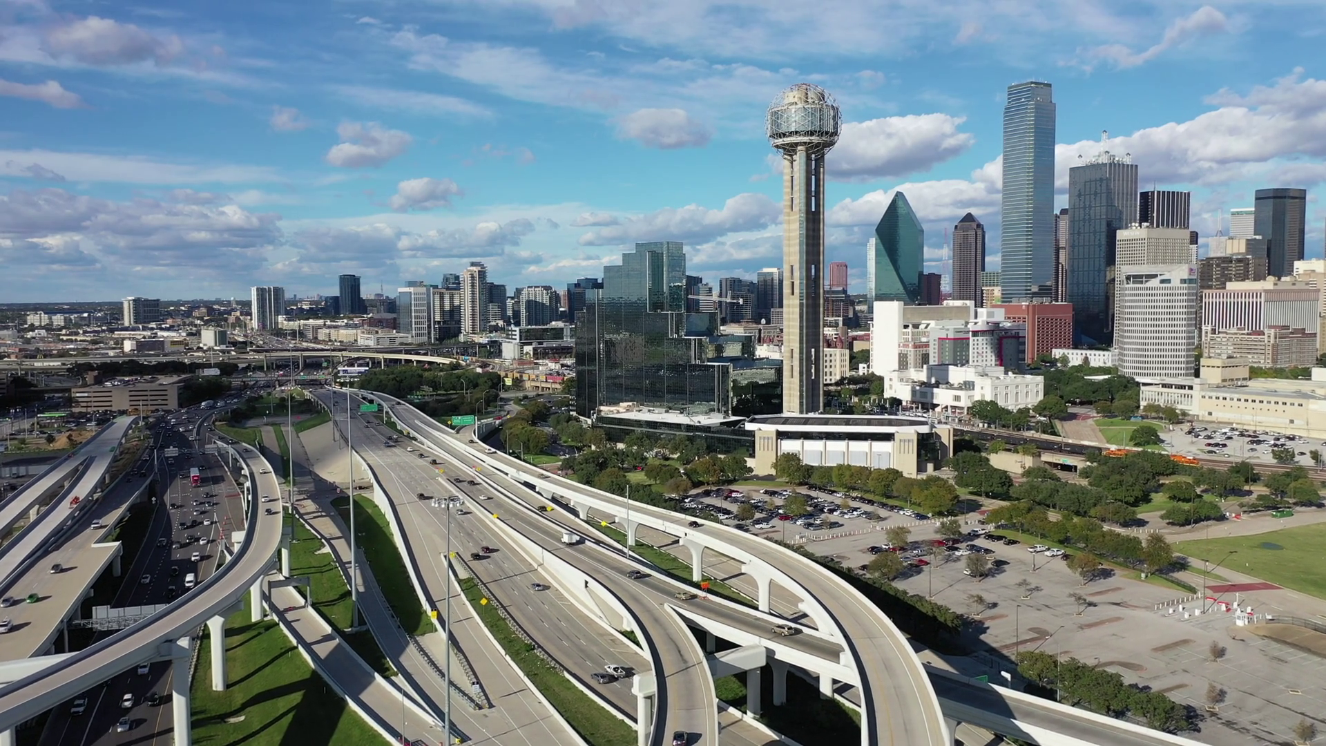 Aerial Of Skyline In Downtown Dallas Texas Stock Footage SBV-328837126 ...