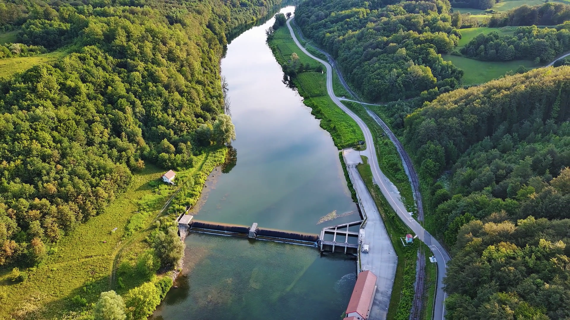 The Kupa River With Hydroelectric Power Stock Footage SBV-352960937 ...