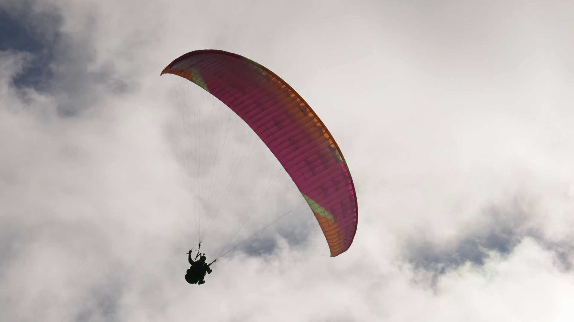 People Try Paragliding Flying With Stock Footage SBV-353020033 ...