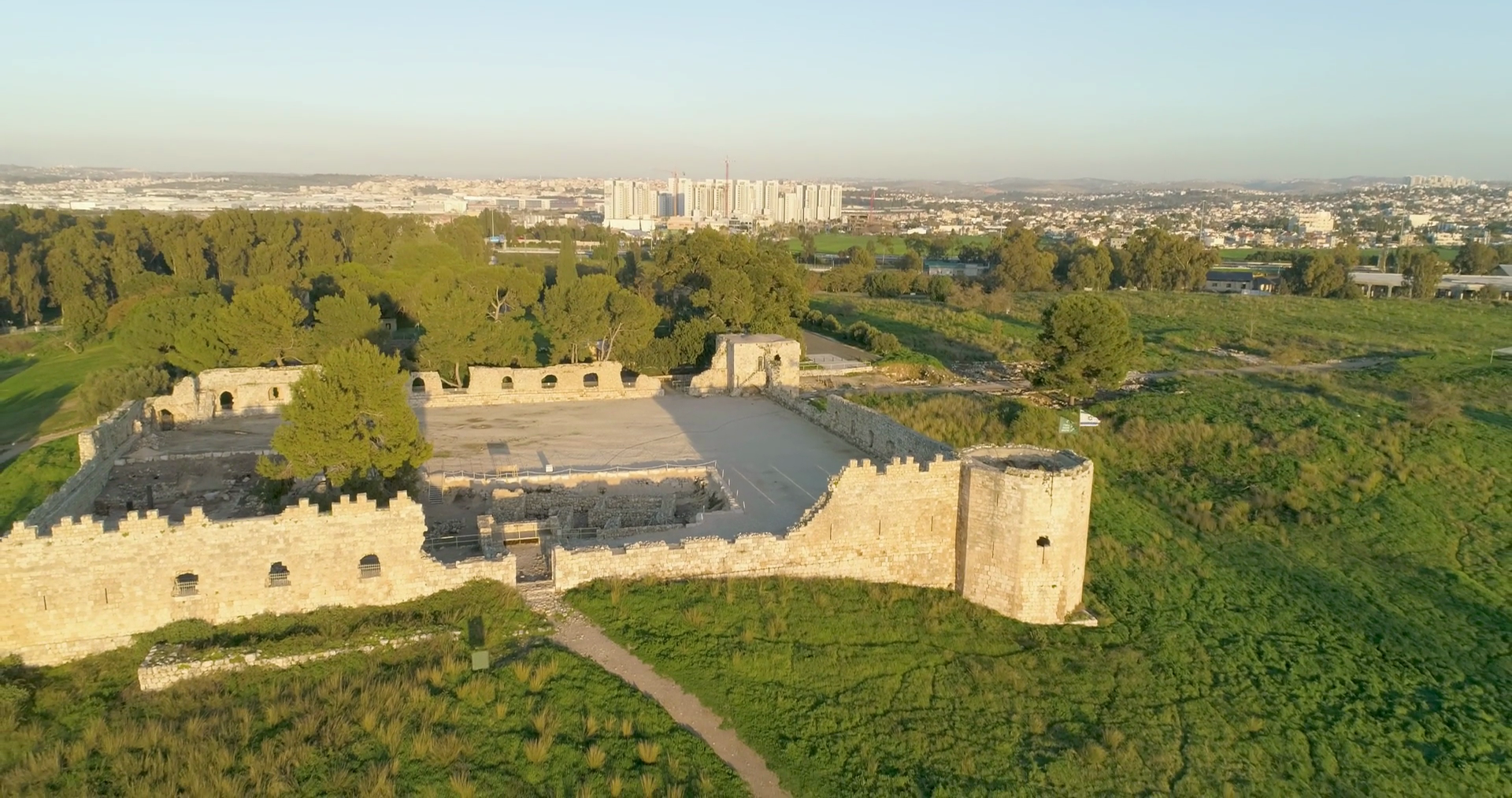 Aerial View Of Tel Afek National Park Stock Footage SBV-353305126 ...