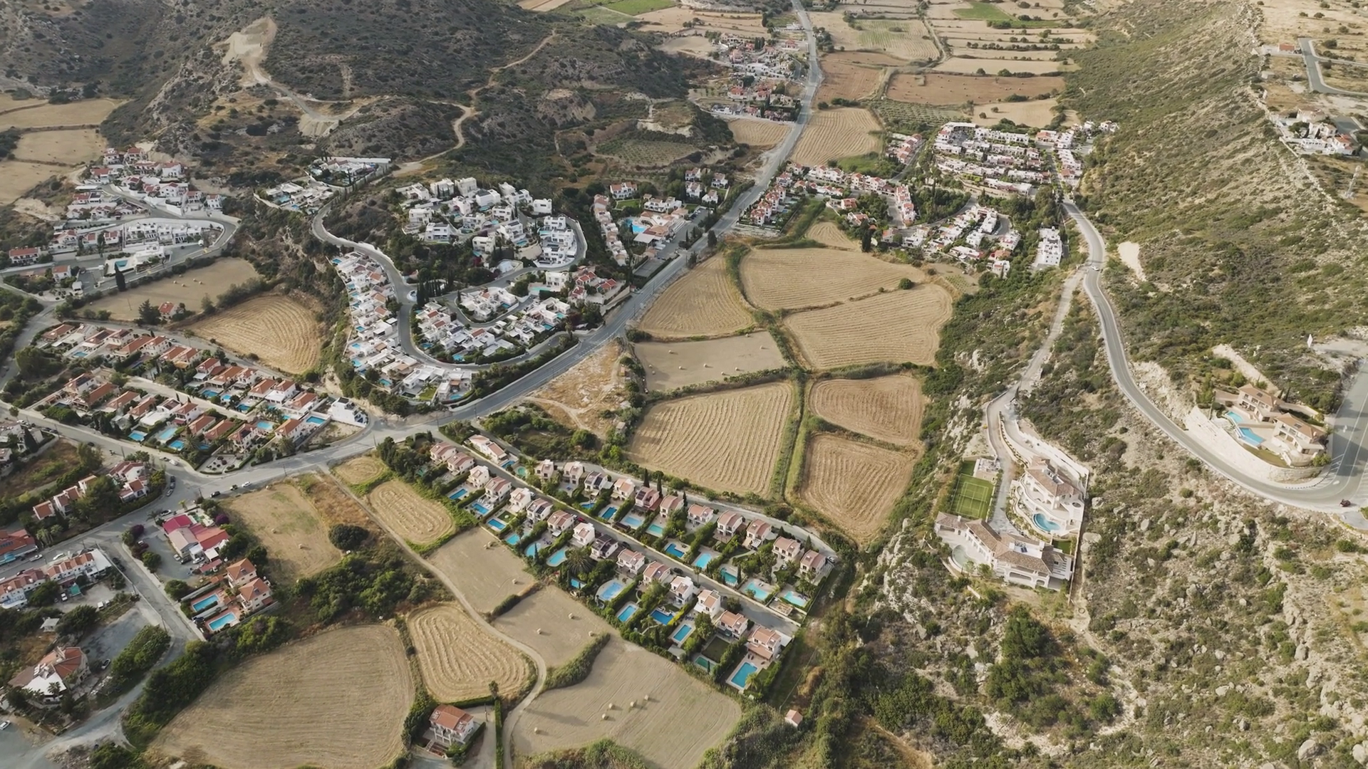 Aerial View Of Suburban Village With Stock Footage SBV-353298300 ...