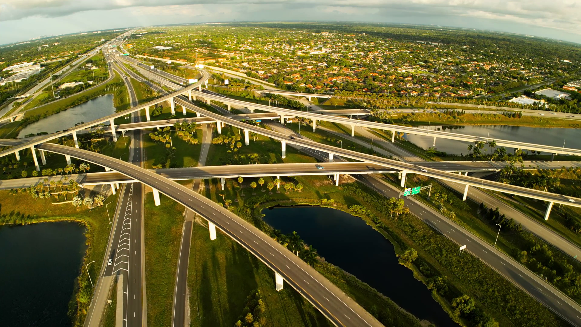 Aerial View Of Complex Highway Interchange Stock Footage SBV-353313505 ...