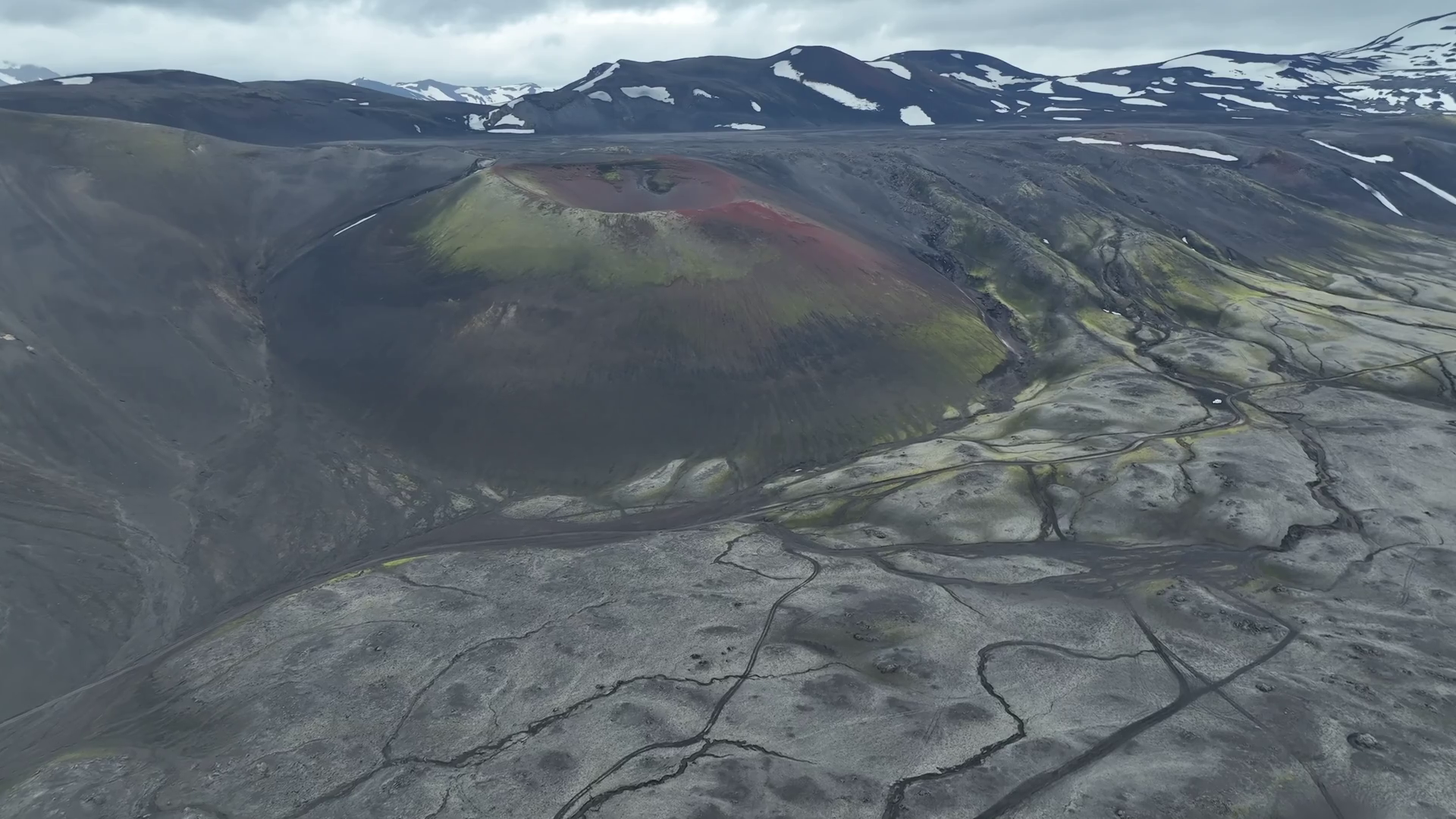 Aerial View Of Stark Volcanic Plains Stock Footage SBV-352613632 ...