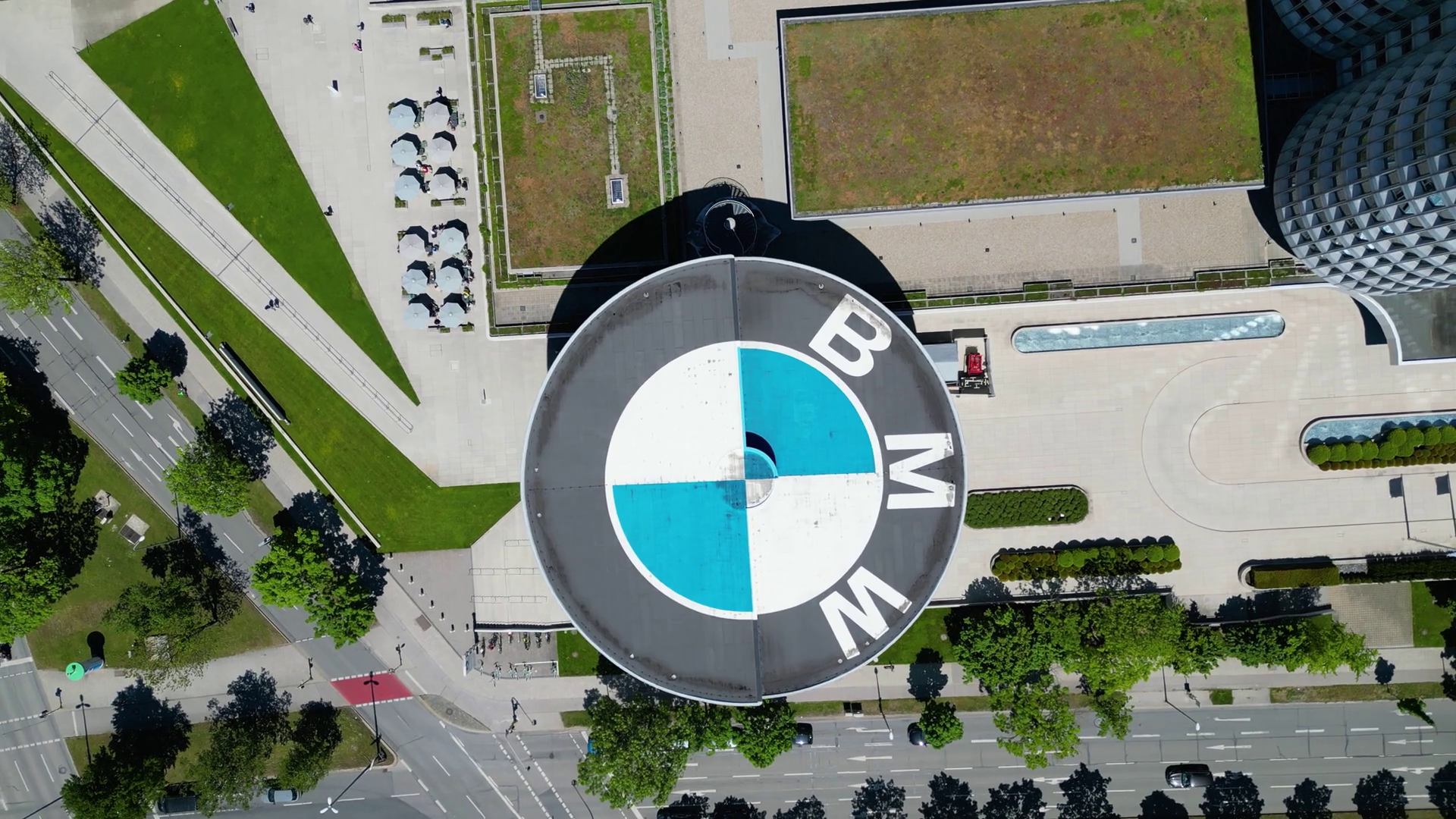 Aerial View Of Bmw Headquarters Germany Stock Footage SBV-352619160 ...