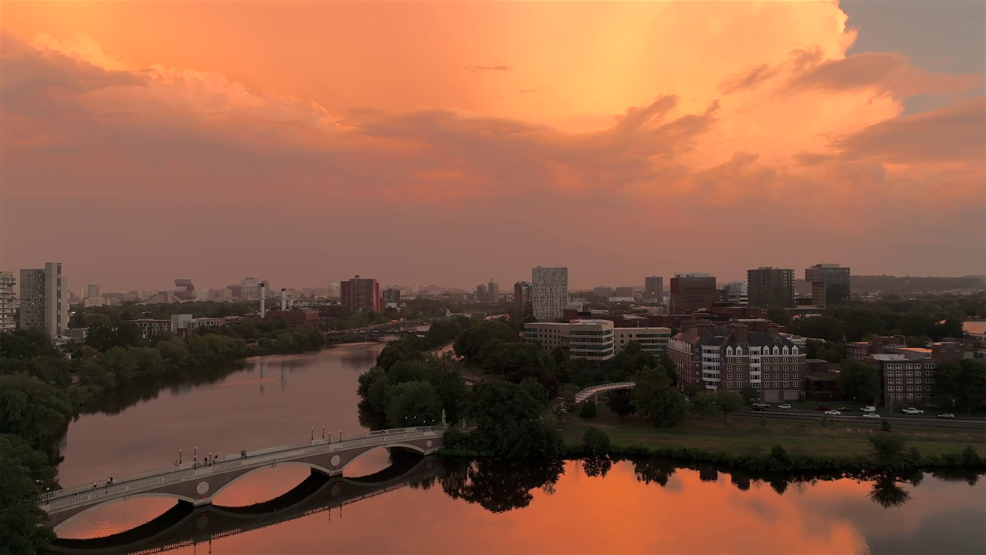 Aerial View Of Weeks Bridge Cambridge United Stock Footage SBV ...