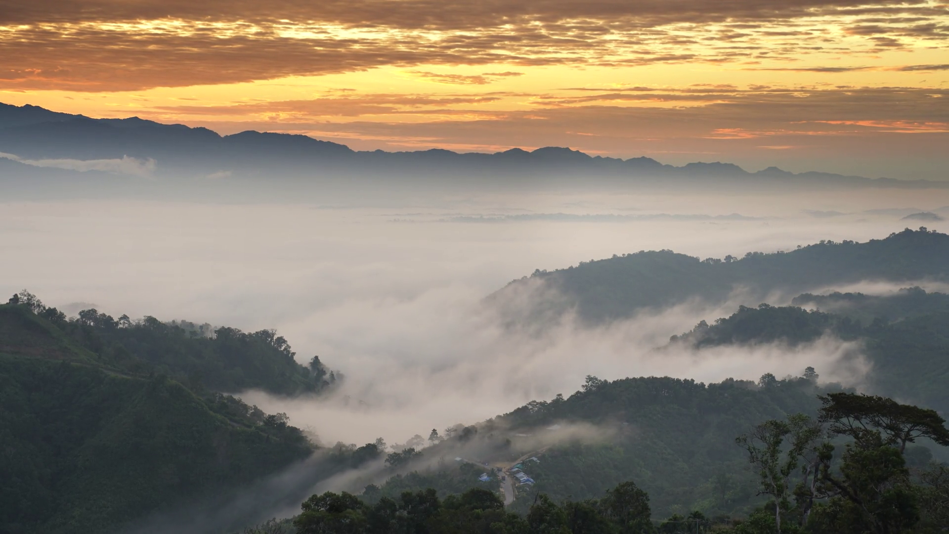 Aerial View Of Sajek Valley Covered With Fog Stock Footage SBV ...