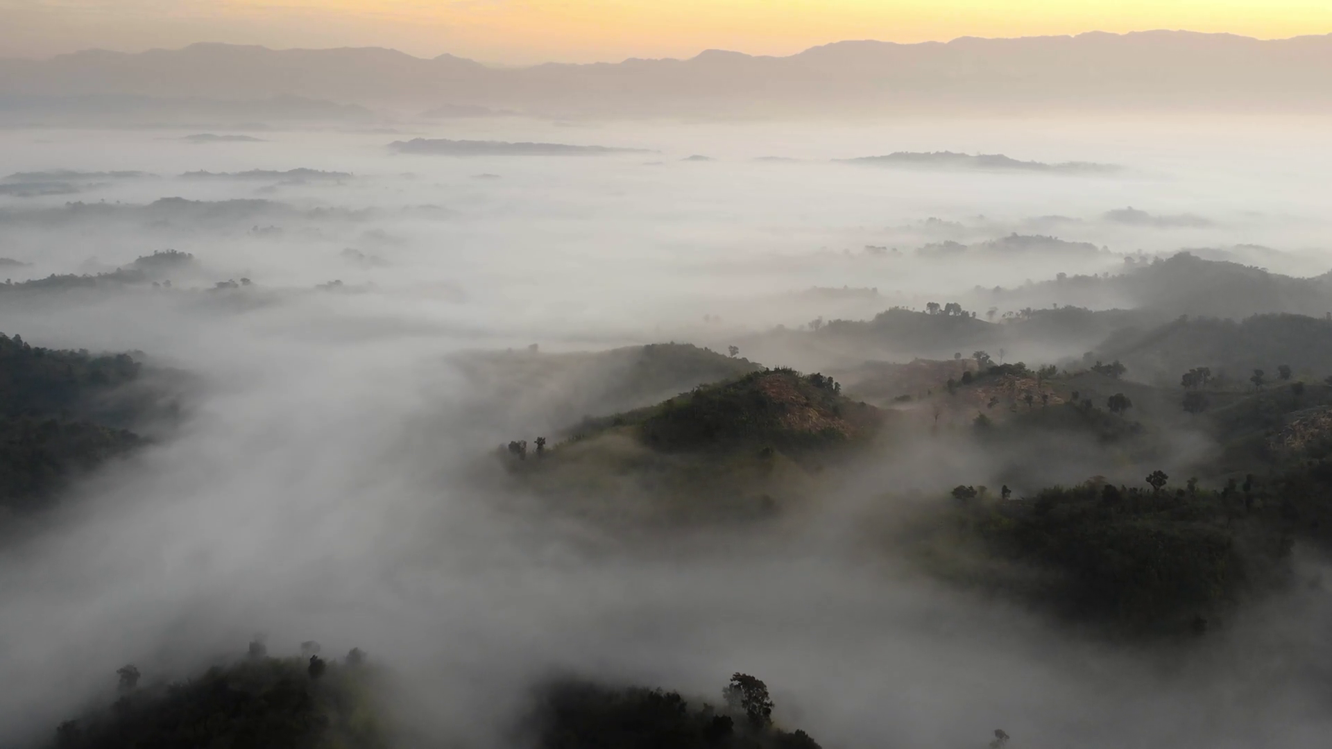 Aerial View Of Sajek Valley Covered In Fog Stock Footage SBV-352680370 ...