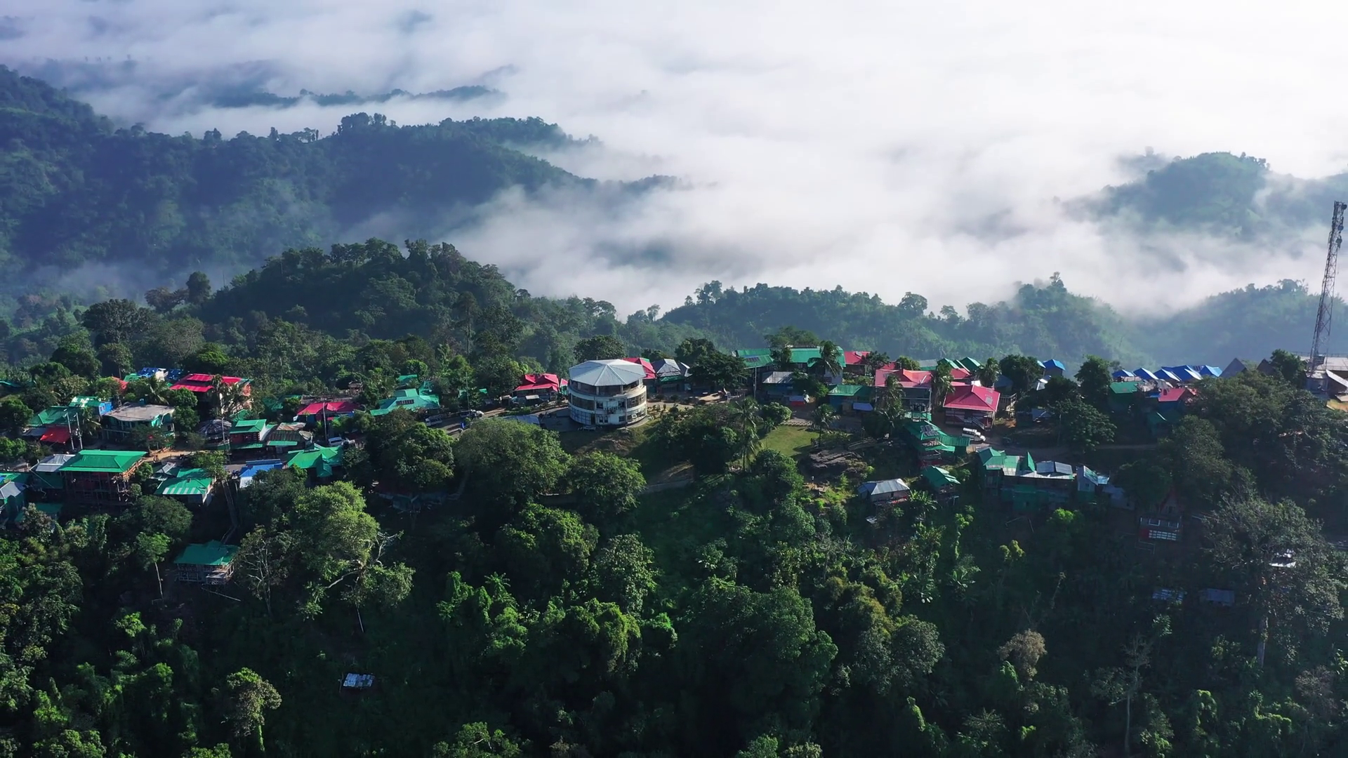 Aerial View Of Sajek Village Bangladesh Stock Footage SBV-352689918 ...