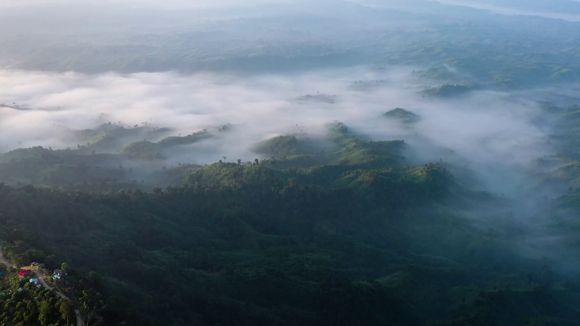 Aerial View Of Sajek Valley In Clouds Stock Footage SBV-352689949 ...
