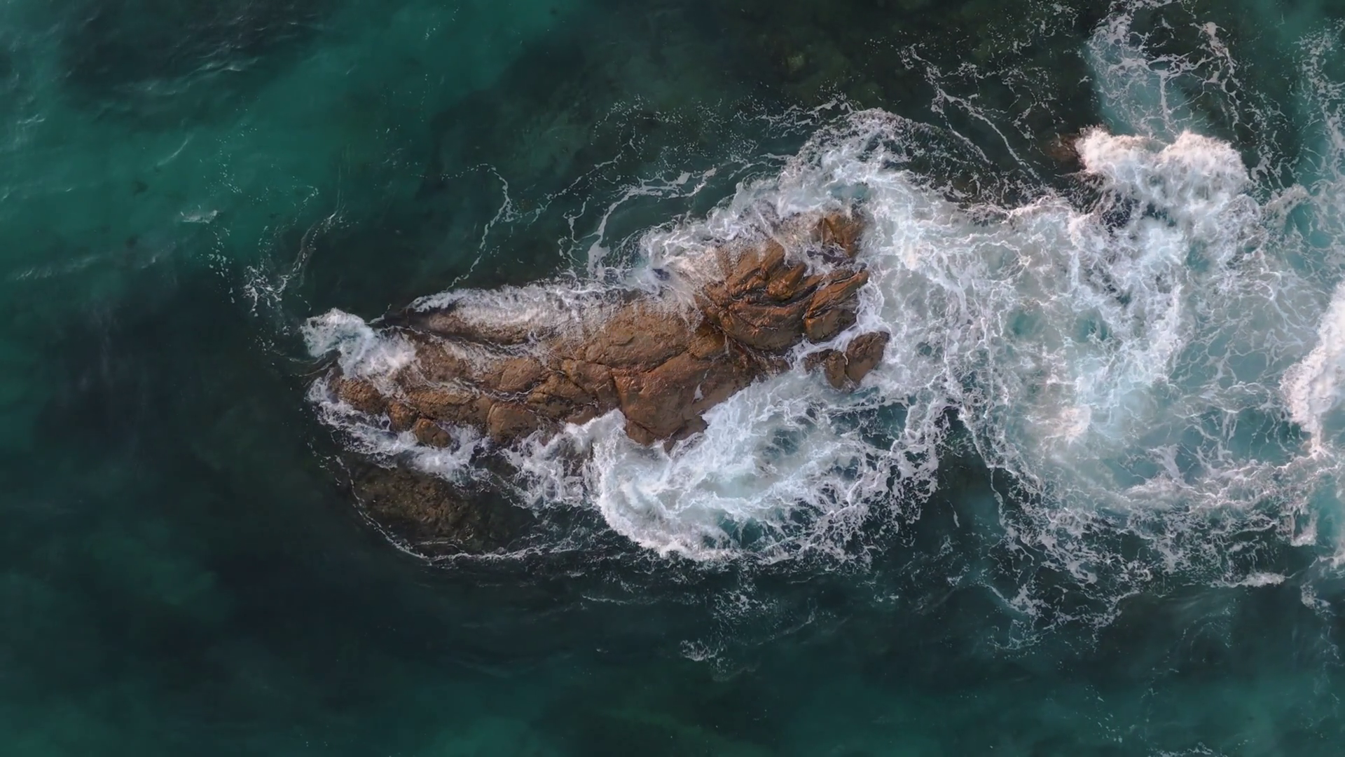 Aerial View Of Rocks Ocean Waves Australia Stock Footage SBV-352679302 ...