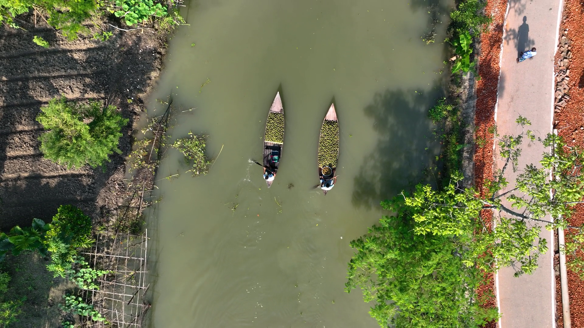 Aerial View Of Boats On River In Barishal Stock Footage SBV-352689027 ...