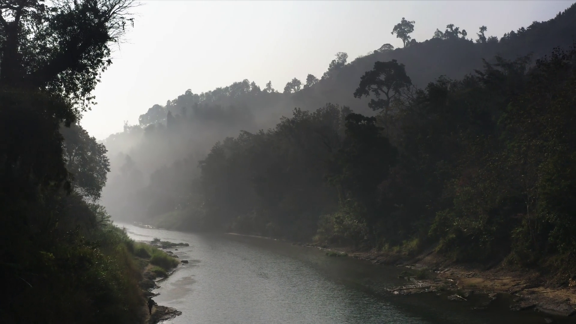 Aerial View Of River Through Hills Bangladesh Stock Footage SBV ...