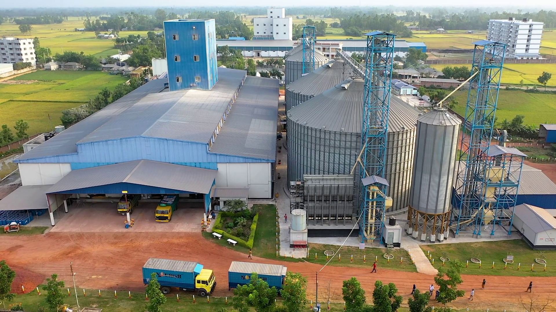 Aerial View Of Industrial Silo Complex Stock Footage SBV-352686815 ...