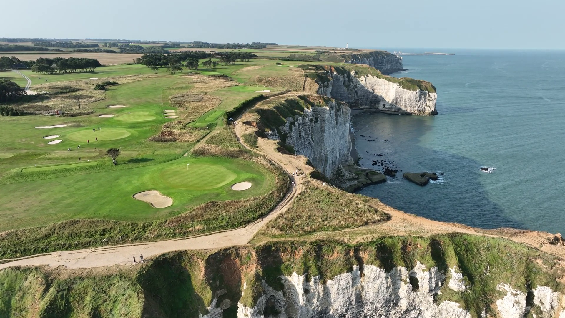 Aerial View Of Cliffs Golf Course France Stock Footage SBV-352685636 ...