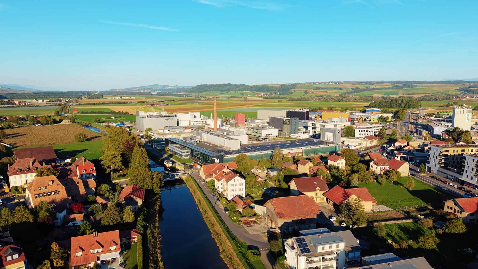 Orbe Switzerland - 19 September 2025: Aerial Stock Footage SBV ...