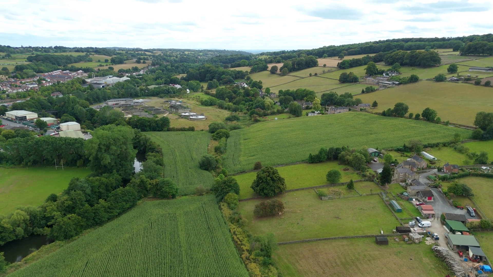 Aerial View Of Lush Belper Countryside Stock Footage SBV-352940815 ...