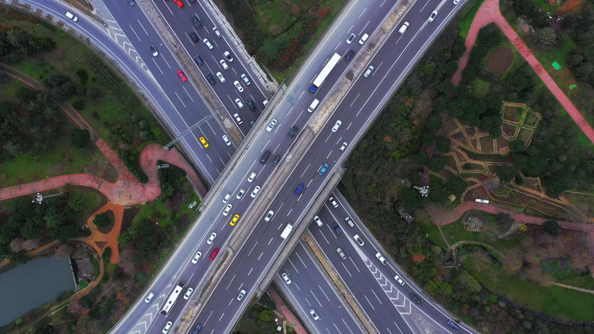 Aerial View Of Complex Highway Intersection Stock Footage SBV-353208918 ...