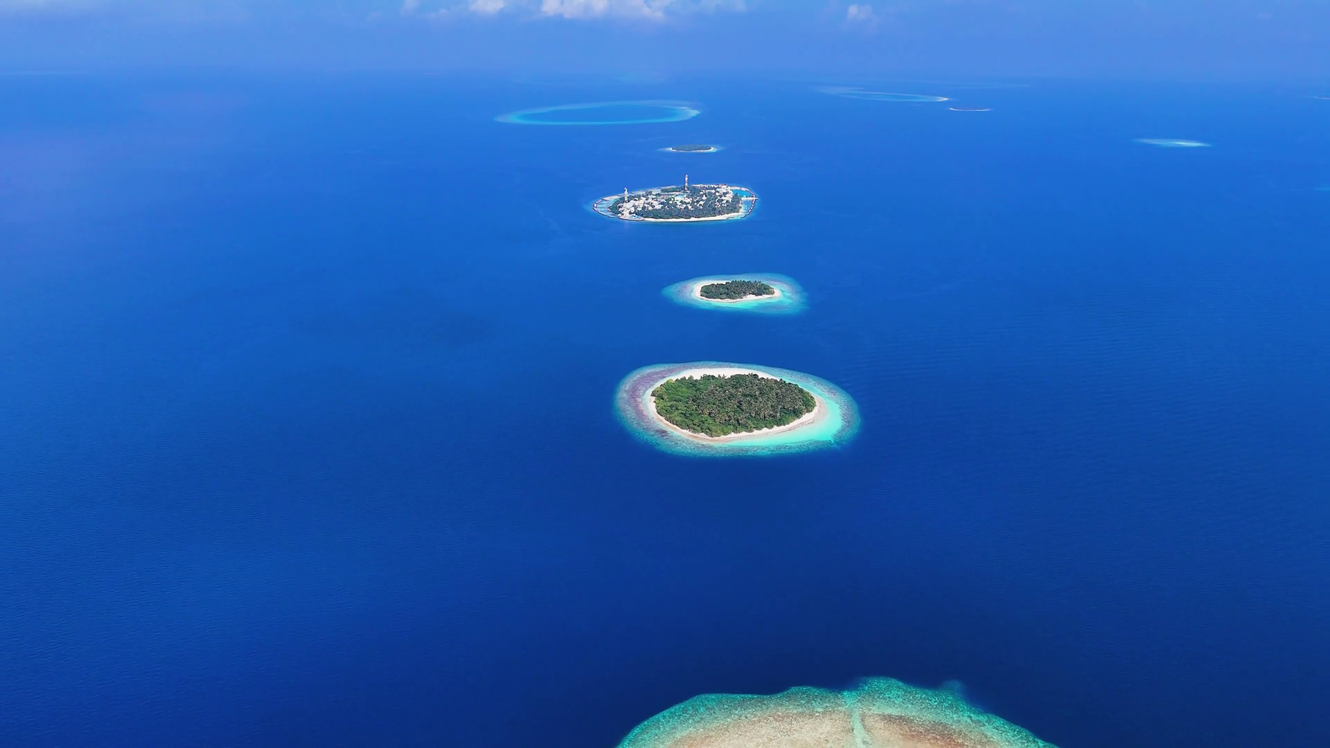 Aerial View Of Chain Of Islands With Lush Stock Footage SBV-353142292 ...