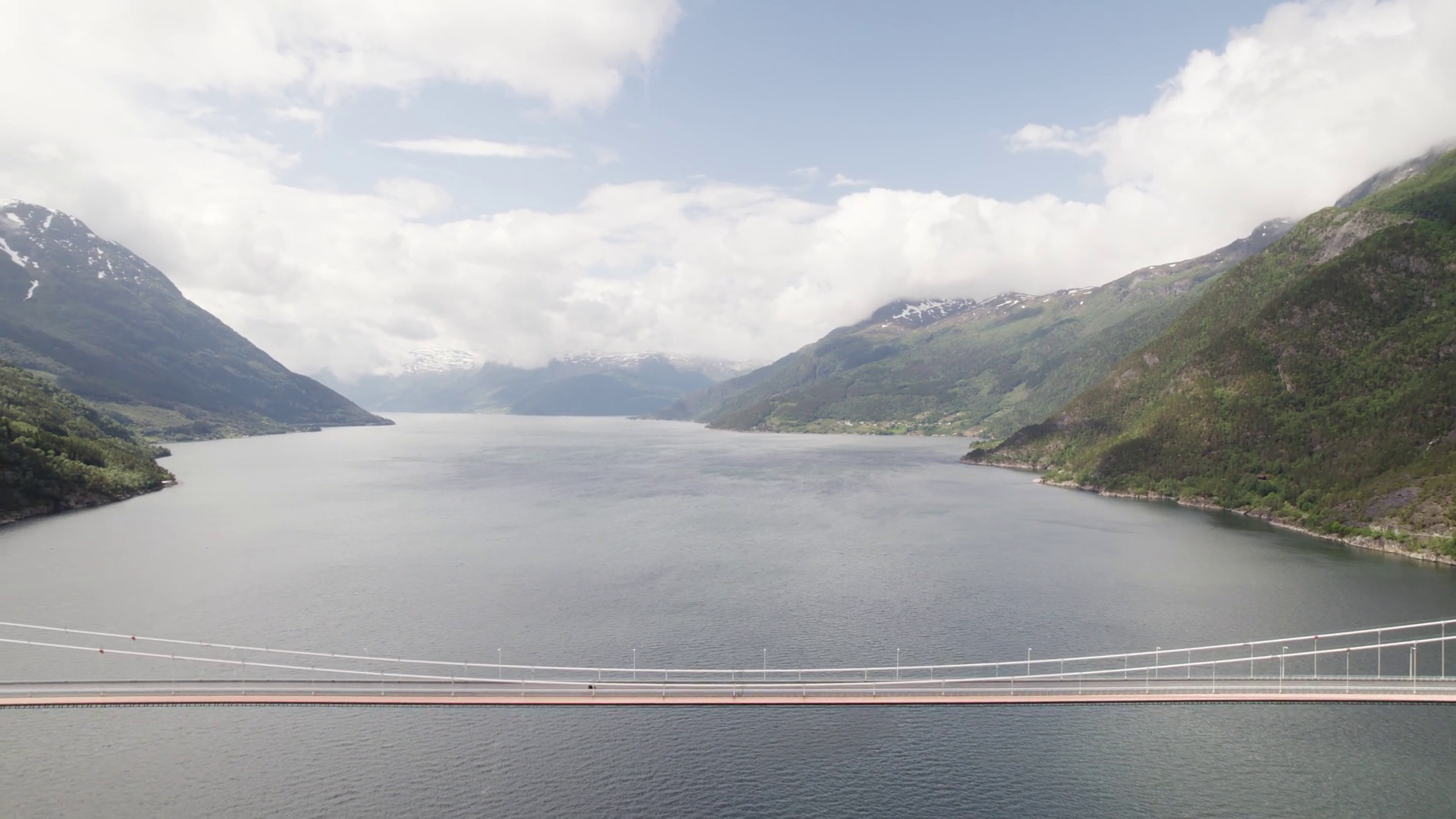 Aerial View Of Long Hardanger Bridge Stock Footage SBV-353208350 ...