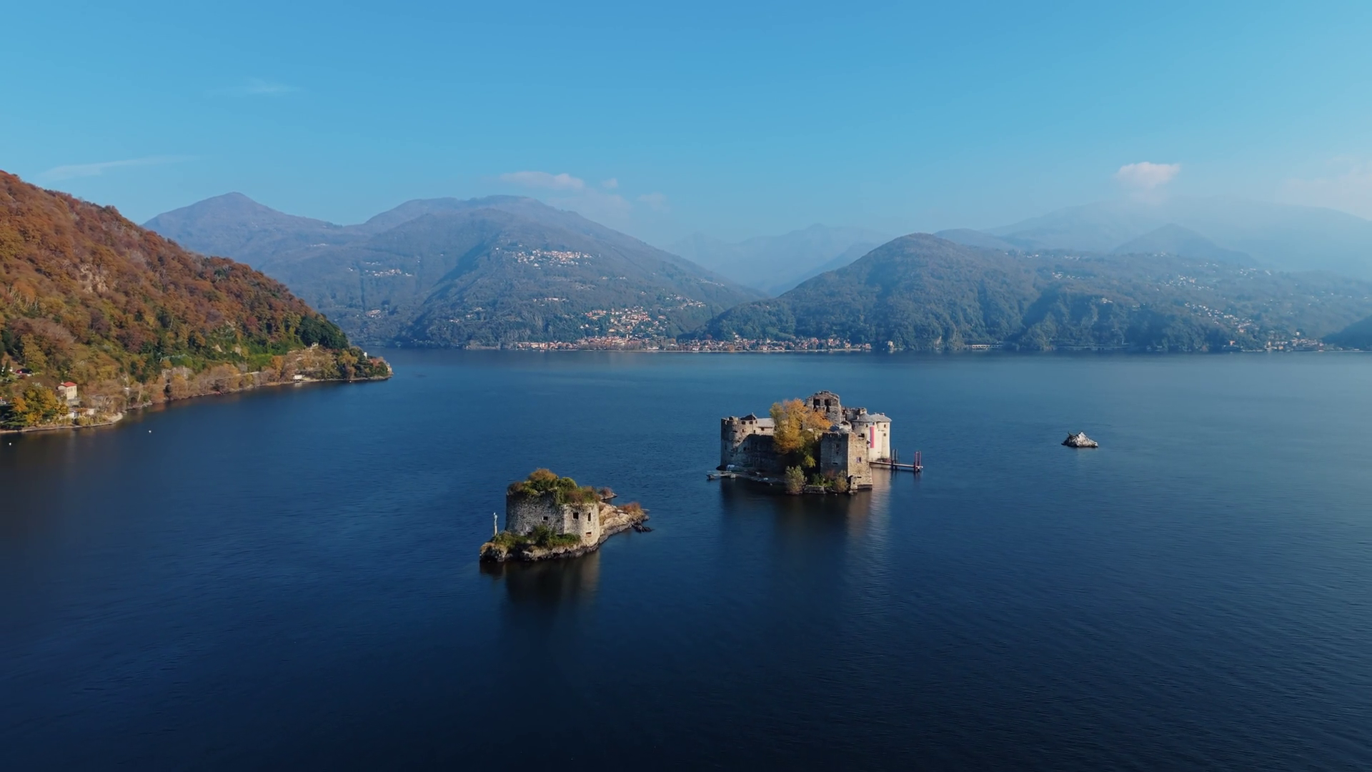 Aerial View Of Vibrant Castles Of Cannero Stock Footage SBV-353228946 ...