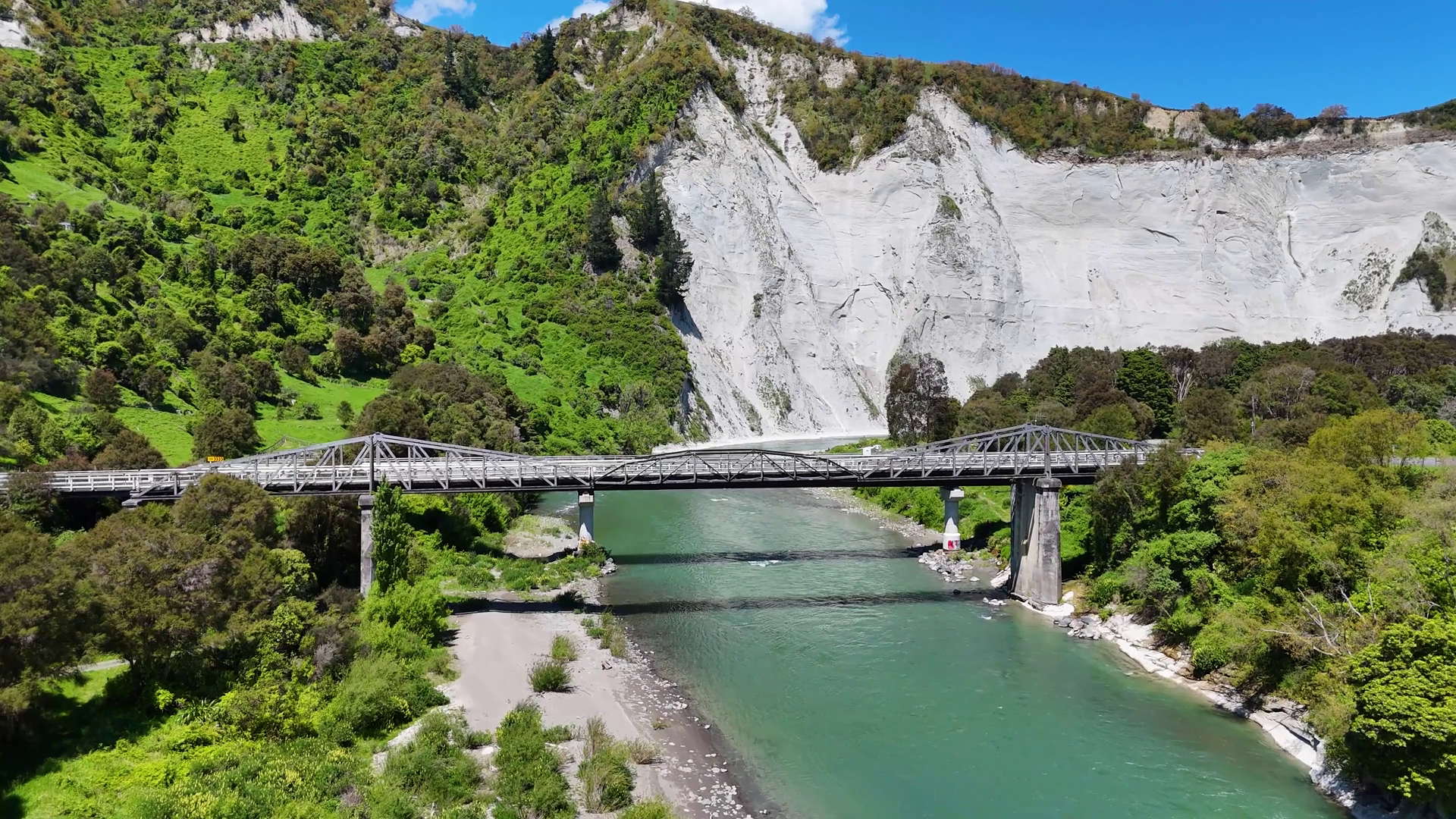 Aerial View Of Bridge Spanning Rangitikei Stock Footage SBV-353272480 ...