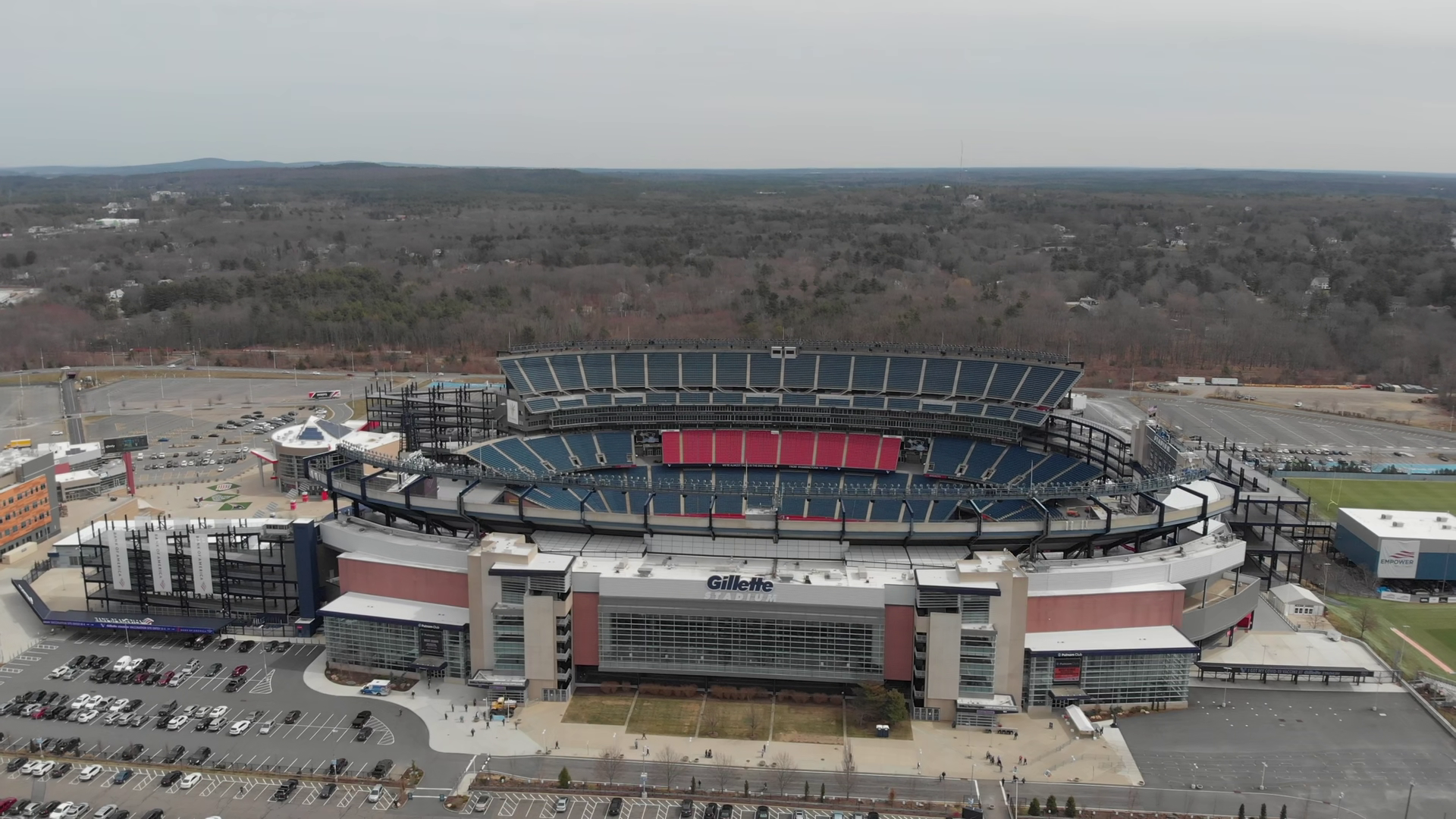 Aerial View Of Gillette Stadium Modern Arena Stock Footage SBV ...