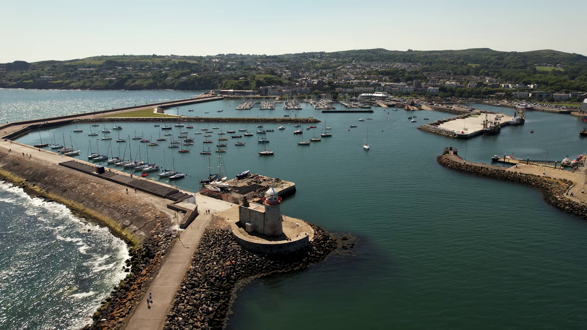 Aerial View Of Howth Harbour Turquoise Stock Footage SBV-353600896 ...
