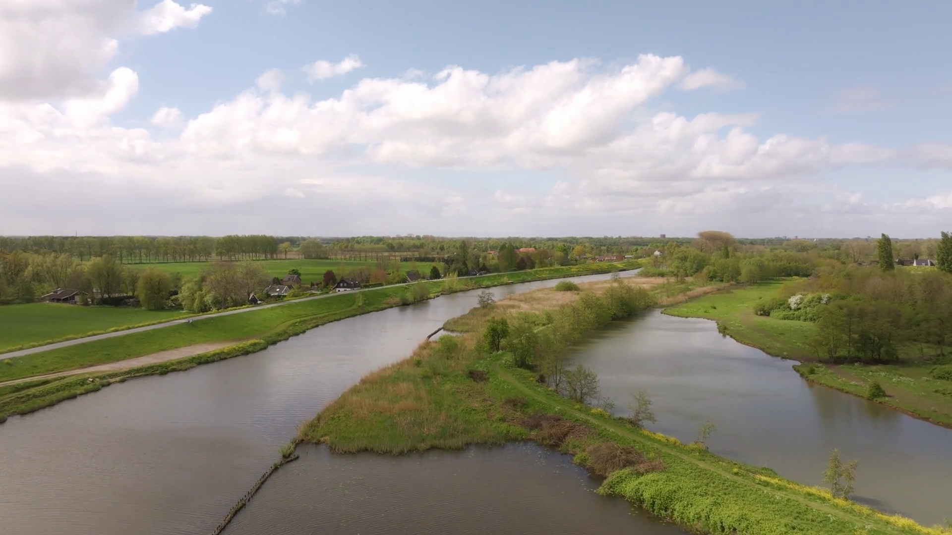 Aerial View Of Tranquil Linge River Greenery Stock Footage SBV ...