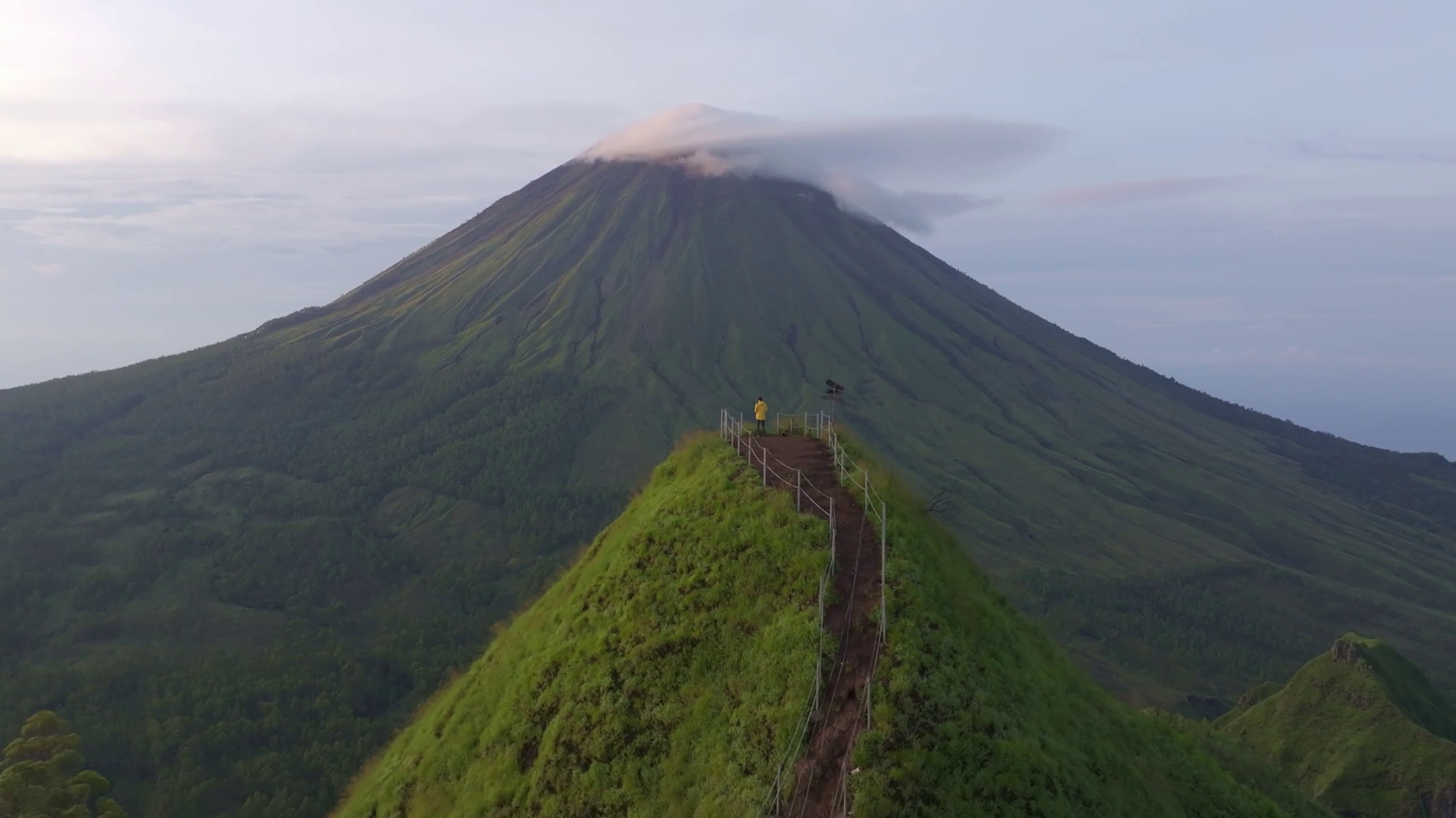Aerial View Of Mount Inerie Volcano With Stock Footage SBV-349041587 ...