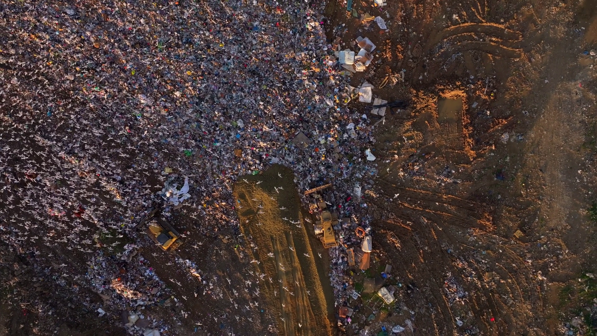 Aerial View Of Polluted Landfill With Stock Footage SBV-351764790 ...