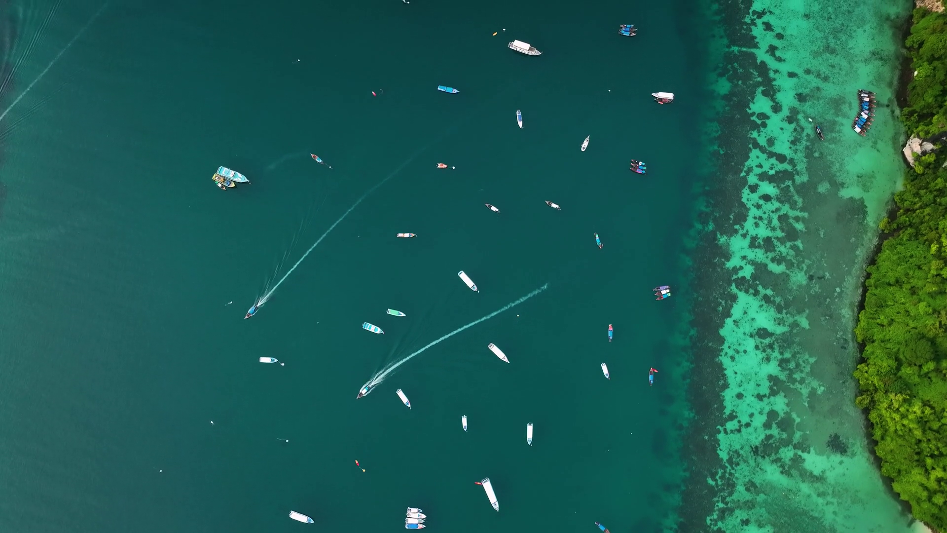Aerial View Of Tropical Boats Near Beautiful Stock Footage SBV ...