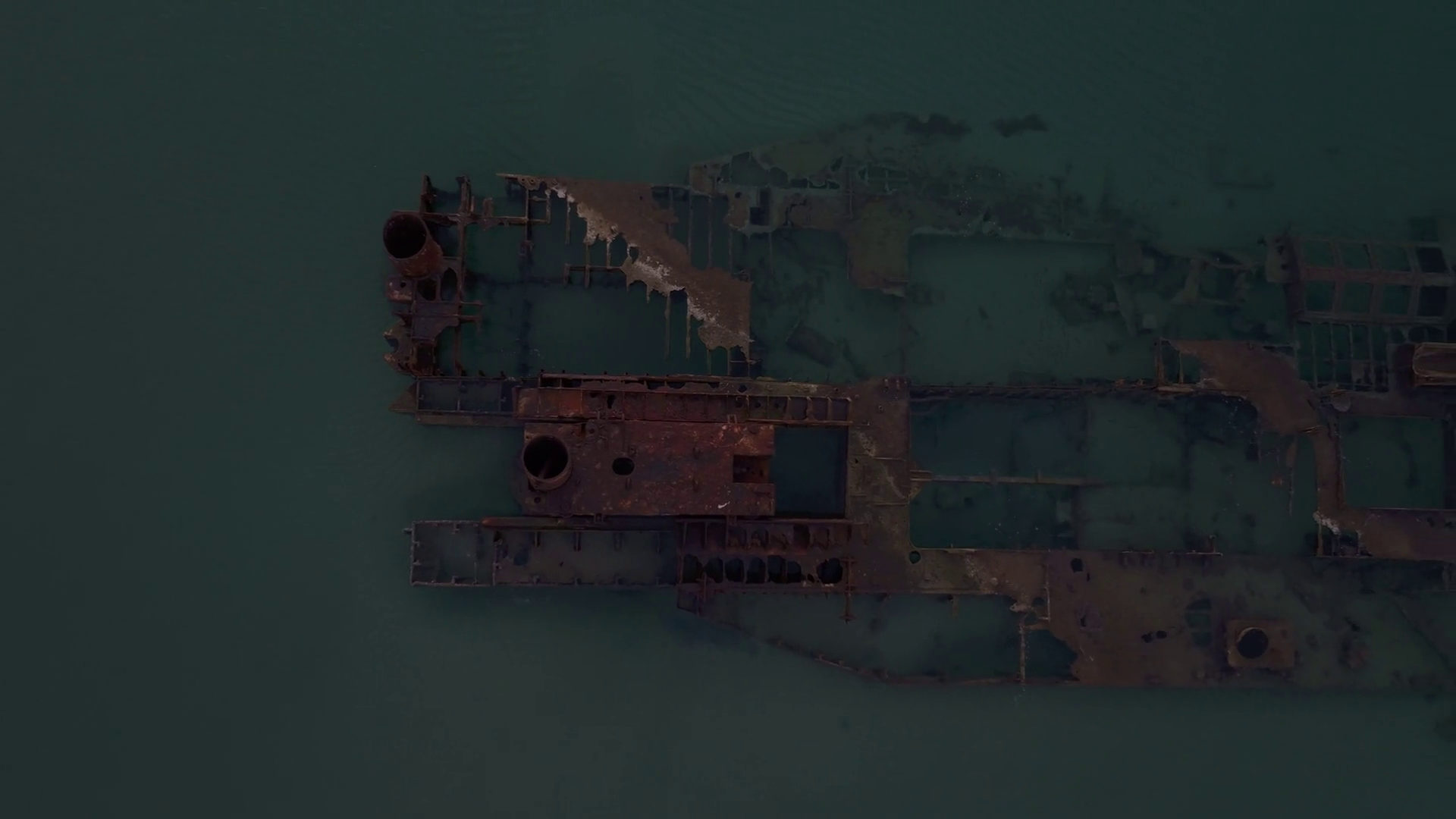 Aerial View Of Shipwreck In Tranquil Aegean Stock Footage SBV-351724097 ...