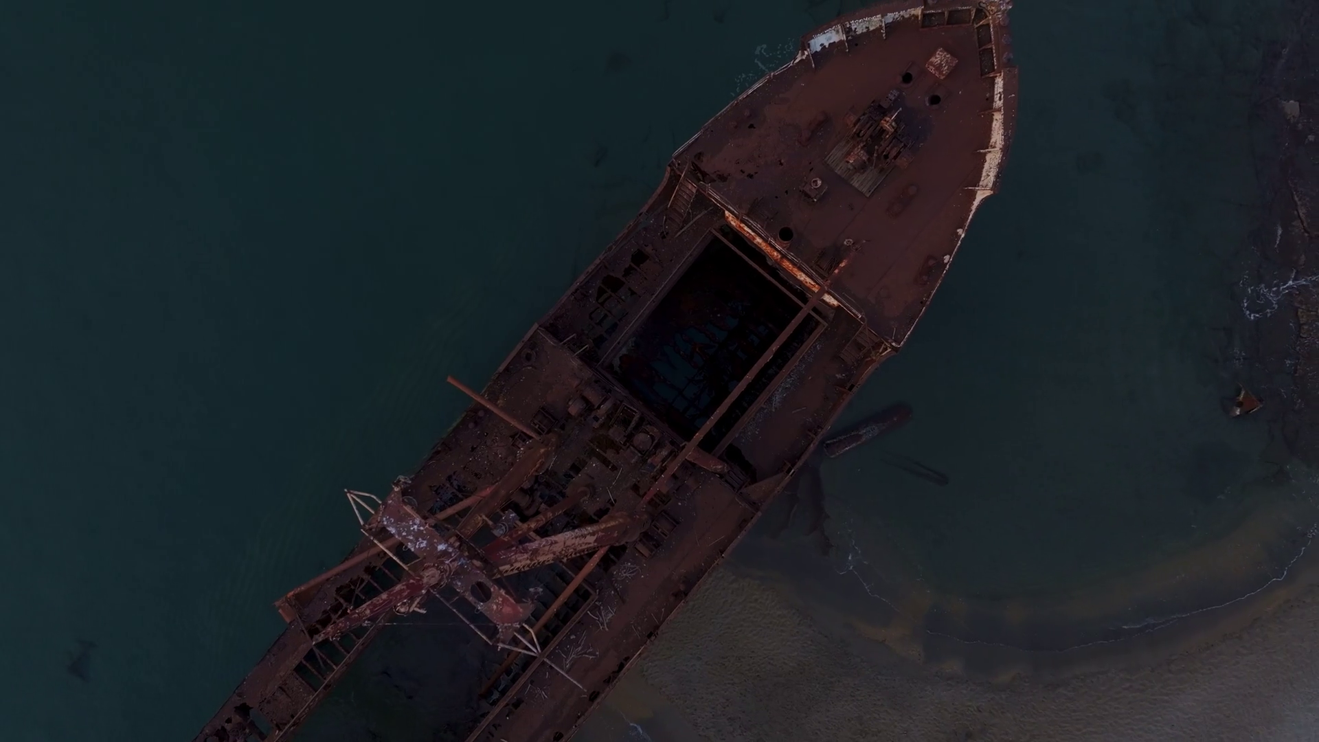 Aerial View Of Rusty Dimitrios Shipwreck On Stock Footage SBV-351724230 ...