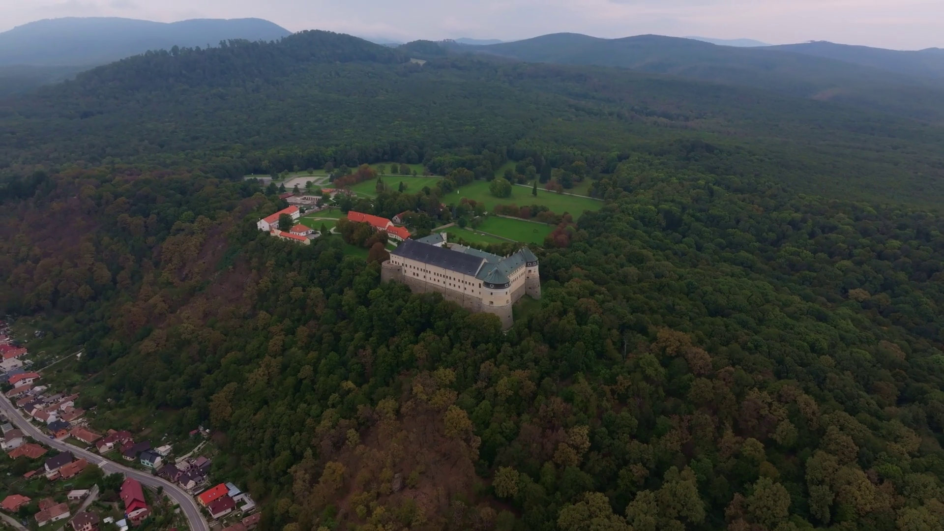 Aerial View Of Cerveny Kamen Castle Stock Footage SBV-351724602 ...